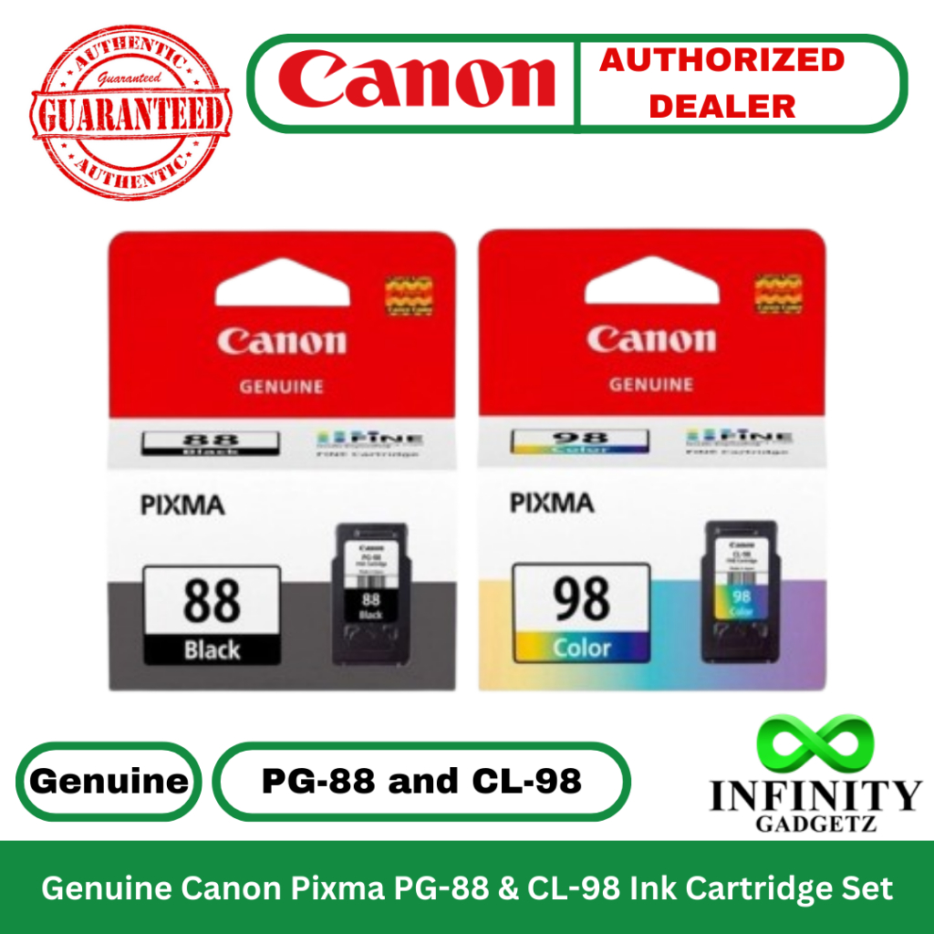 Genuine Canon Pixma PG-88 and CL-98 Ink Cartridge (set) for E500 / E510 ...