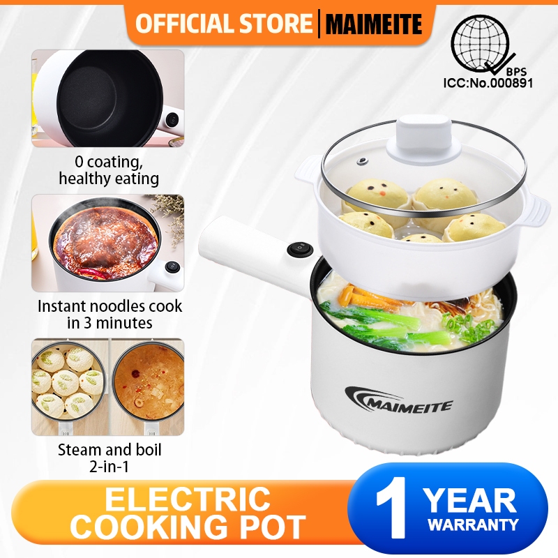 Maimeite Mini Rice Cooker Non-Stick Inner Pot 1.8L Multi-Function Rice ...