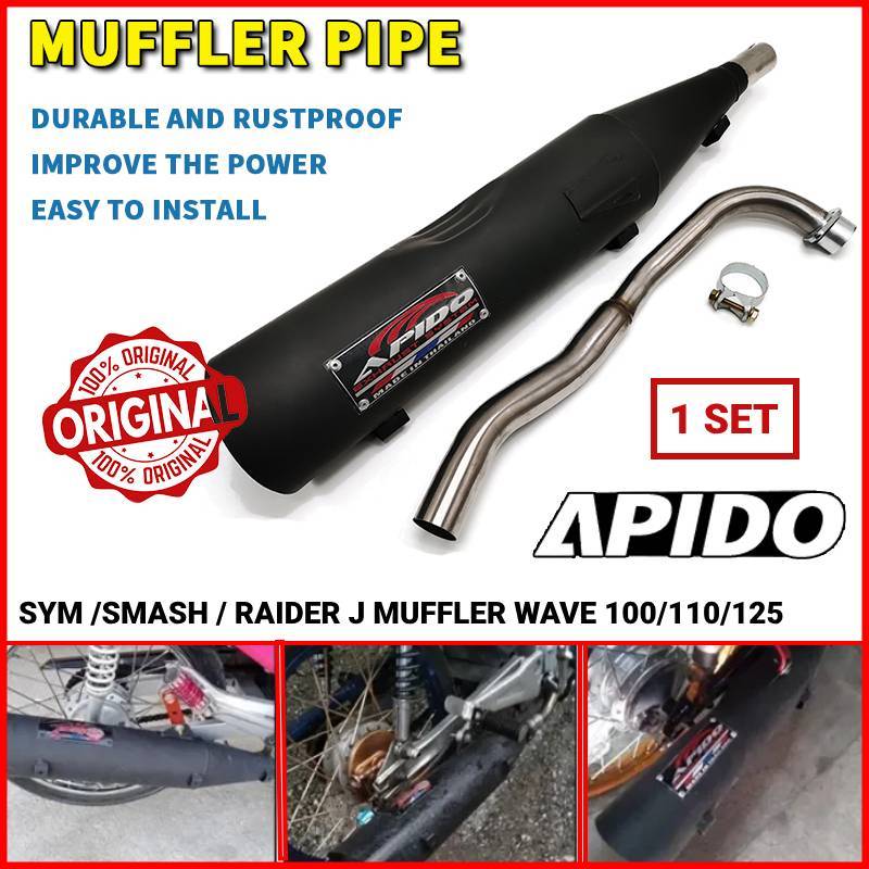 APIDO Muffler Pipe 1set V4 Wave 100 / SYM / Smash115 Raider J Muffler ...