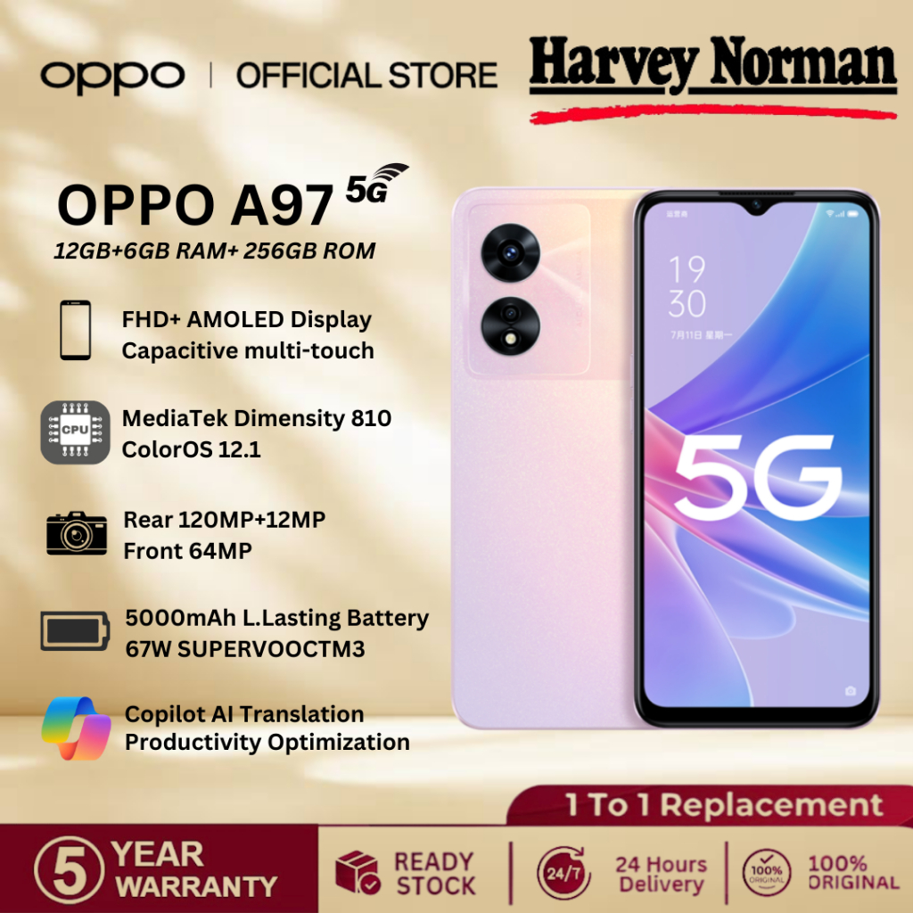 𝐎𝐏𝐏𝐎 A97 5G 12GB+256GB Super Dual Storage|5000mAh Super Battery Super Volume High Speed HD UNIQU ...