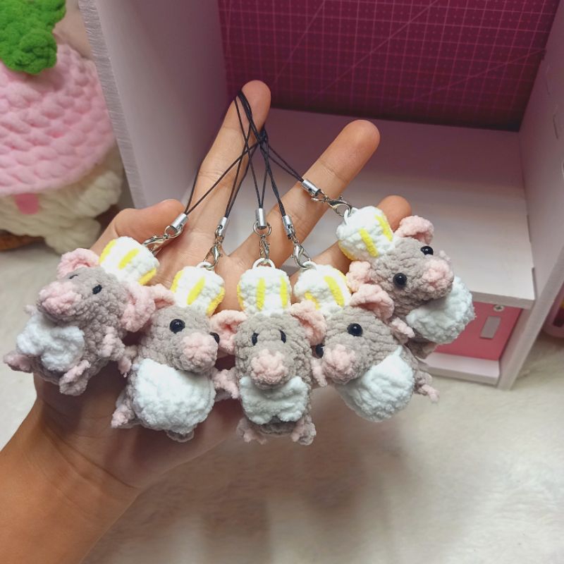 Crochet Ratatouille Remy's Mouse Bagcharm Keychain | Shopee Philippines