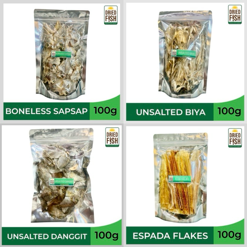 DFP Dried Fish 100grams (Dilis, Biya, Danggit, Pusit, Salinas, Espada ...
