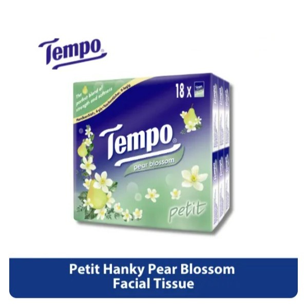 Tempo Petit Hanky Pear Blossom Pocket Facial Tissue (4-Ply, x 18 Packs ...
