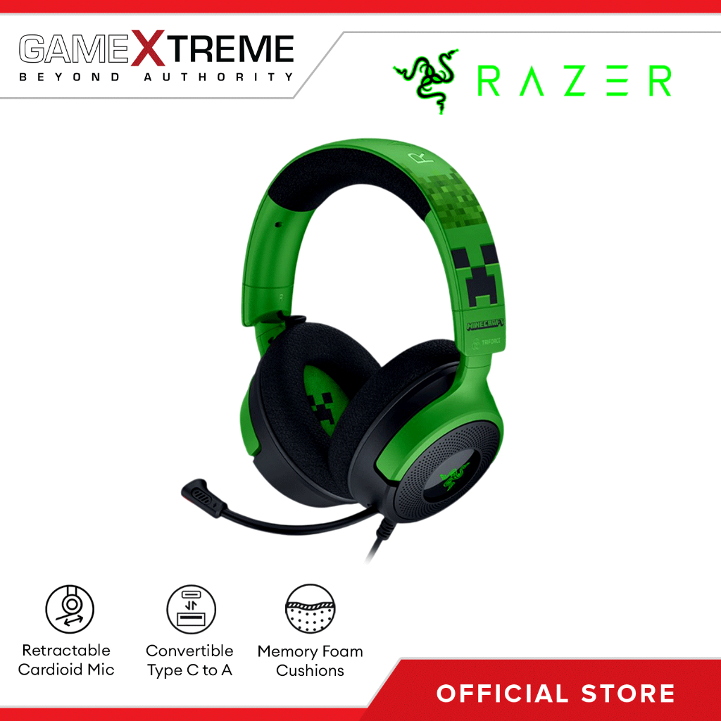 Razer Kraken V4 X - Wired Gaming Headset - Minecraft Edition | Shopee ...