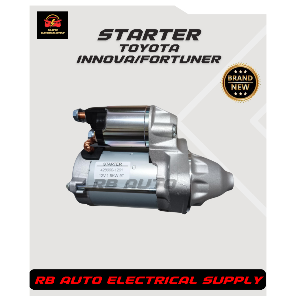 STARTER ASSEMBLY TOYOTA INNOVA/FORTUNER GAS 12V 1.6KW 9TEETH 428000 ...