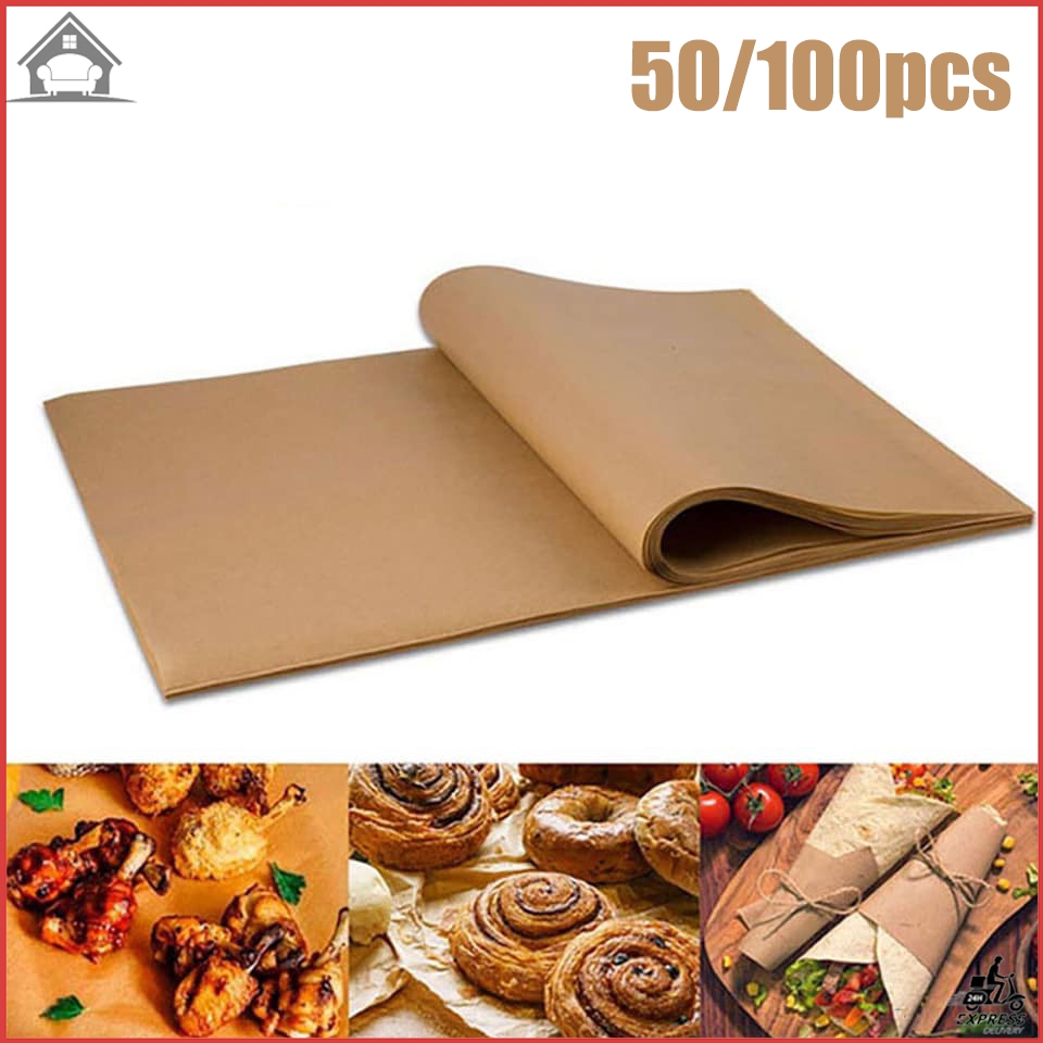 50/100Pcs Baking Mat Sheet Non-Stick Parchment Paper Heat-Resistant ...