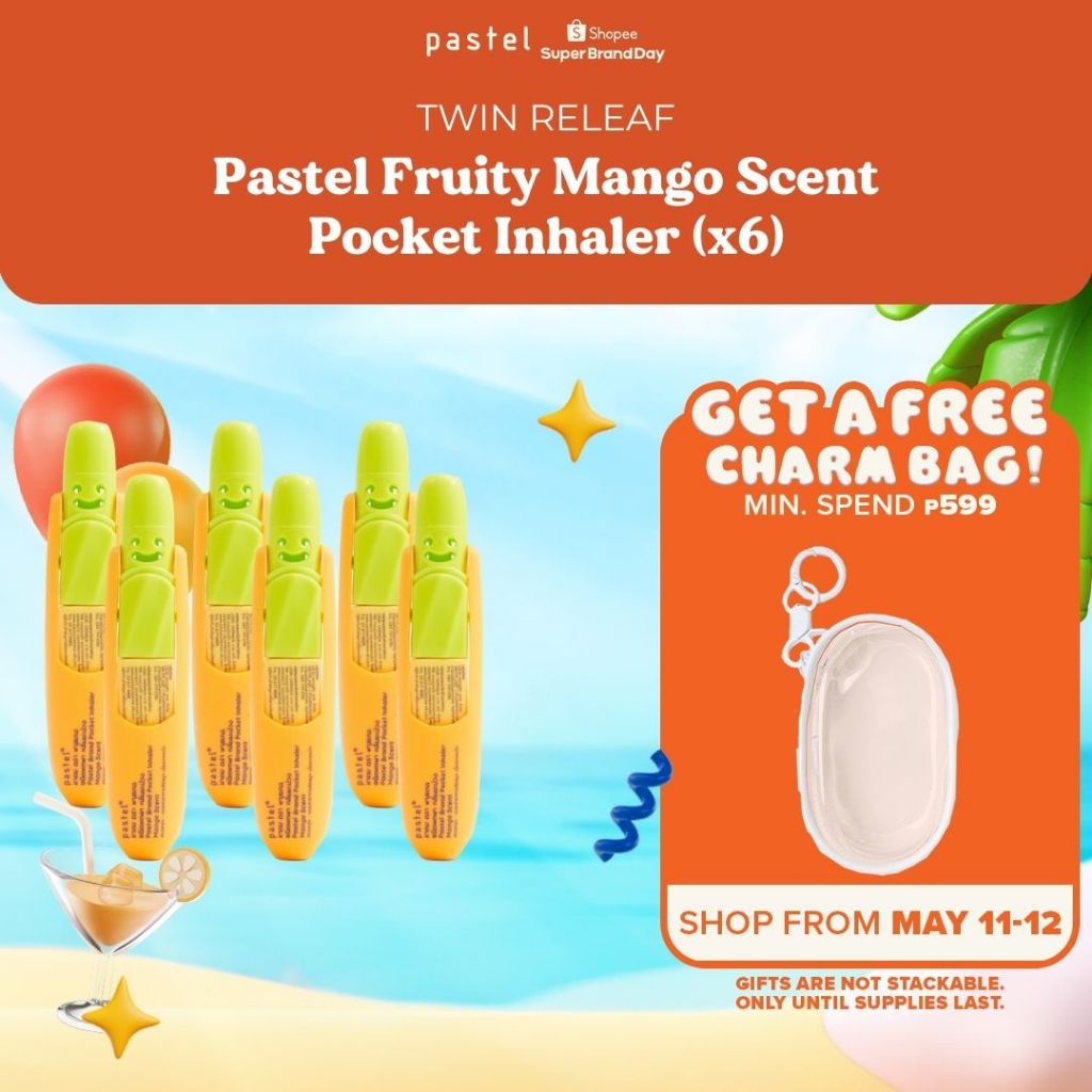 PASTEL Fruity Mango Scent Pocket Inhaler (x6) (1.5ml each) [Menthol ...
