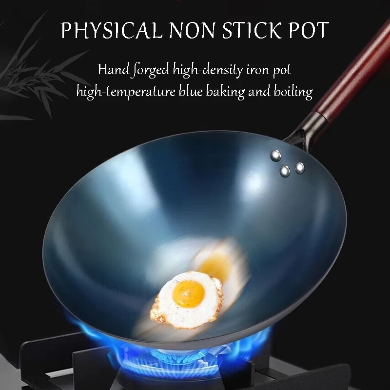 "30/34/36/38/40cm Pre-Seasoned & Non-Pre-Seasoned Carbon Steel Wok Pan - Heavy-Duty Restaurant ...