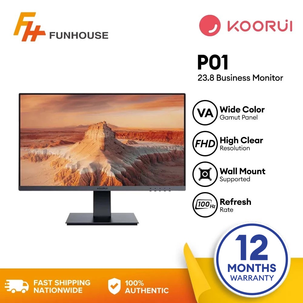 Funhouse | Koorui P01 (Powered By HKC) 23.8 VA / Koorui P02 23.8 IPS FHD 100Hz Business Monitor ...