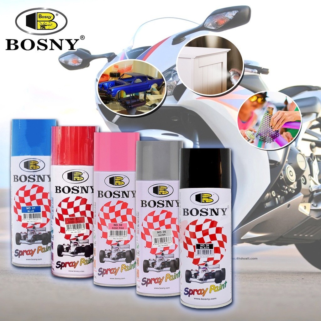 Bosny Spray Paint Fast Drying Car Spray Paint 100% Acrylic Paint 300g ...