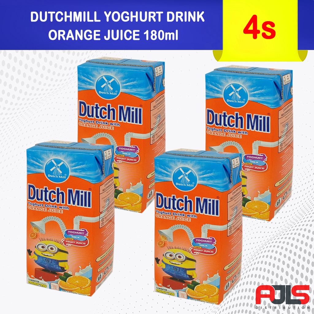 Dutch Mill UHT Yoghurt Drink Orange Juice 180ml x 4pcs | Shopee Philippines