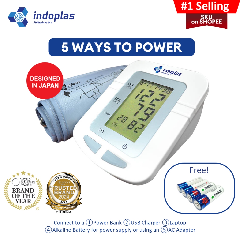 Indoplas Digital Automatic Blood Pressure Monitor BP105 | Shopee ...