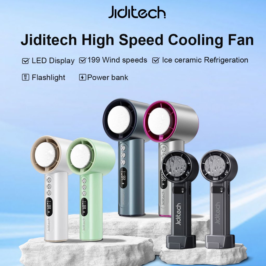 Jiditech High Speed Cooling Fan Refrigeration Handheld Fan Mini Turbo ...