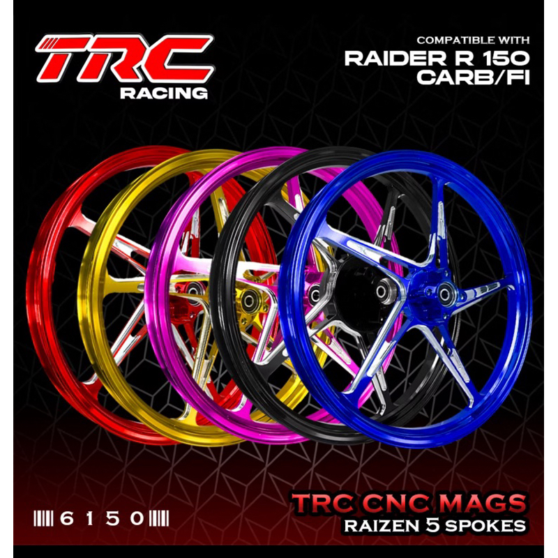 TRC CNC MAGS RAIZEN 5 SPOKES (1.6 x 1.6 x 17) FOR RAIDER R150 FI/CARB ...