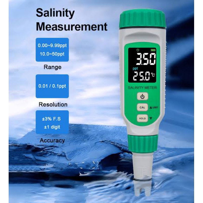 Salinity Meter Digital Rechargeable Smart Sensor AR8212+ Salinometer ...
