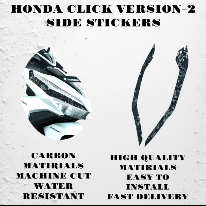 NEW HONDA CLICK VERSION-2 SIDE STICKER DESIGN/CARBON STICKER/PLAIN ...