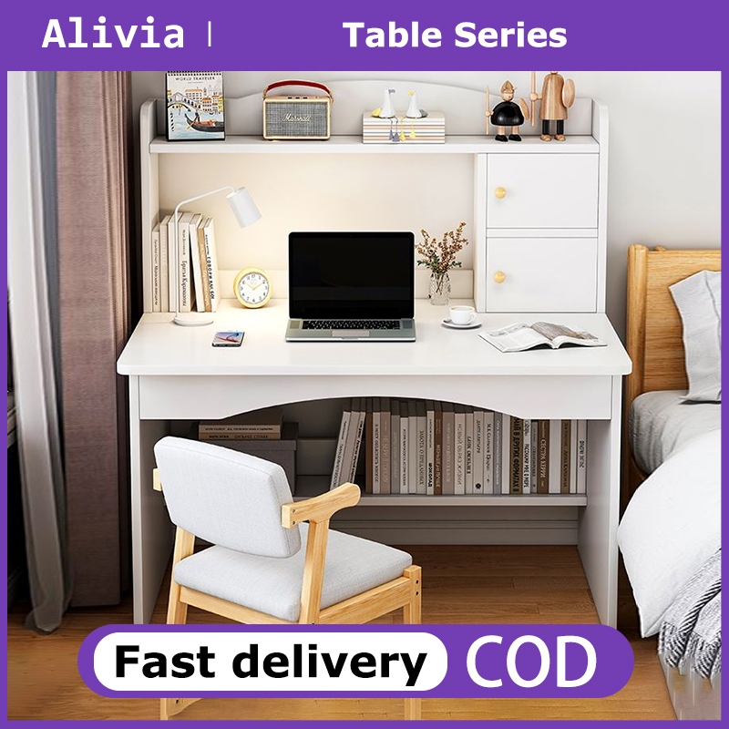 Desk and bookshelf combination no chair Multi-function computer desk ...