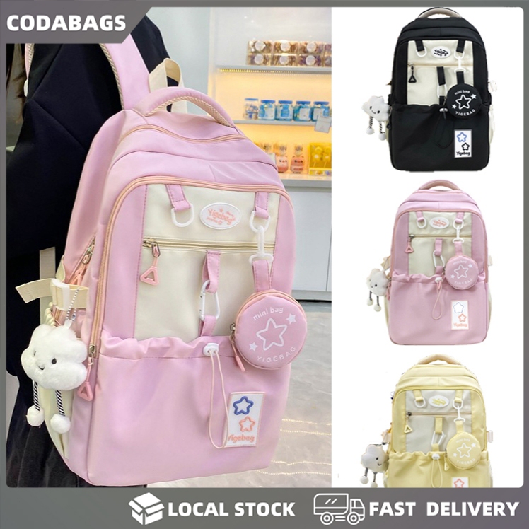 New Backpack Large Capacity Korean School Bag For Women Light weigh ...