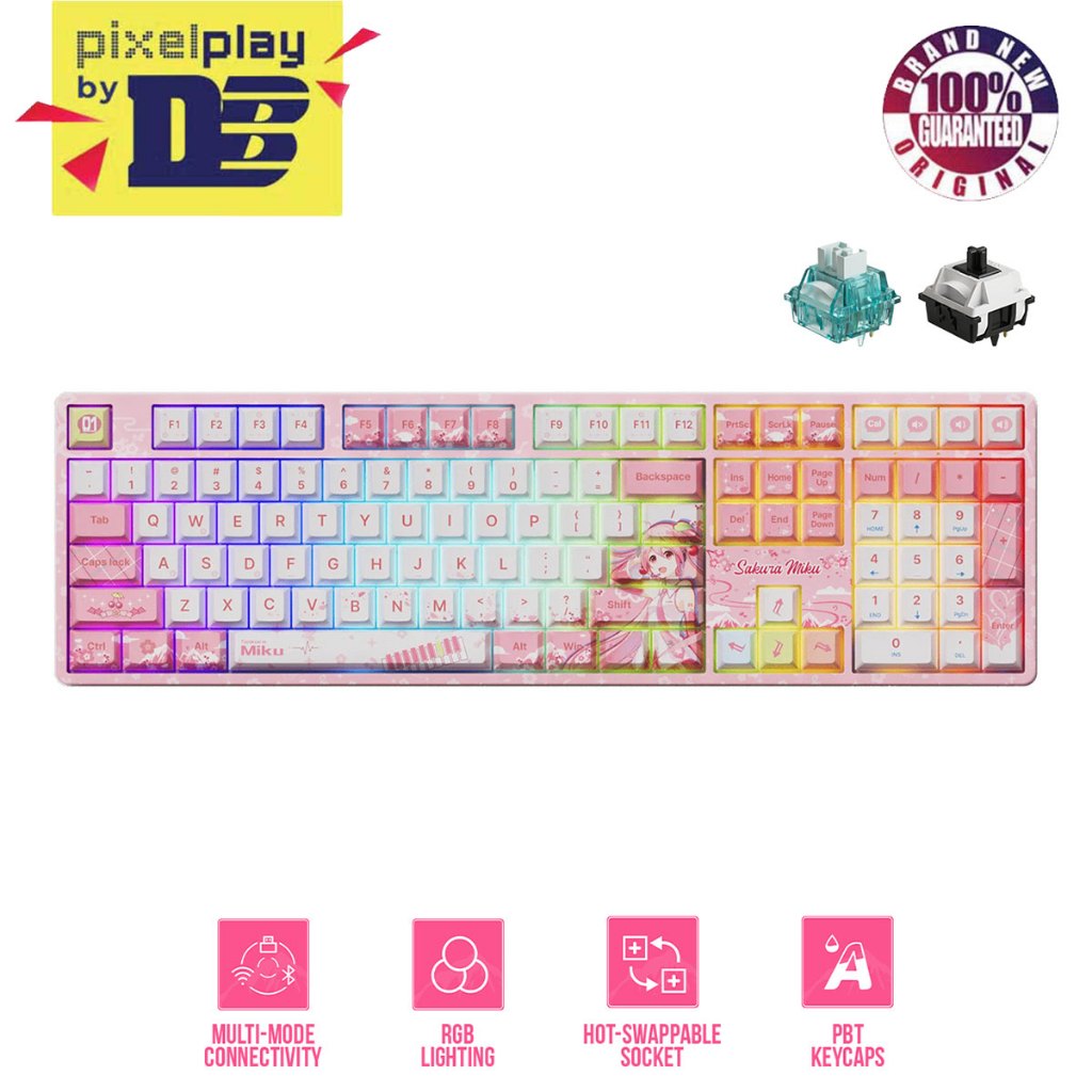 Akko Sakura Miku 5108B Plus Multi-Mode RGB Hot-Swappable Mech. Keyboard ...