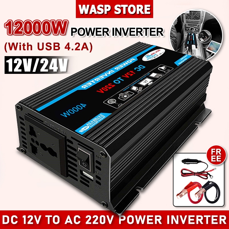 COD Power Inverter 12000W DC Modified Sine Wave Household Car Solar ...