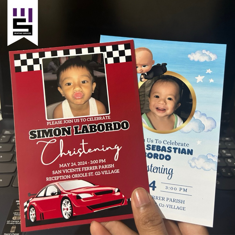 4r Personalized Invitation Card for Christening/Wedding/Birthday ...