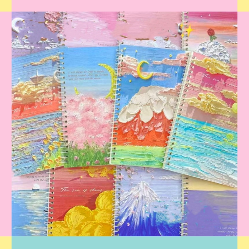 KK 10PCS A5 Spiral Spring Notebook High School Notebook Aesthetic ...