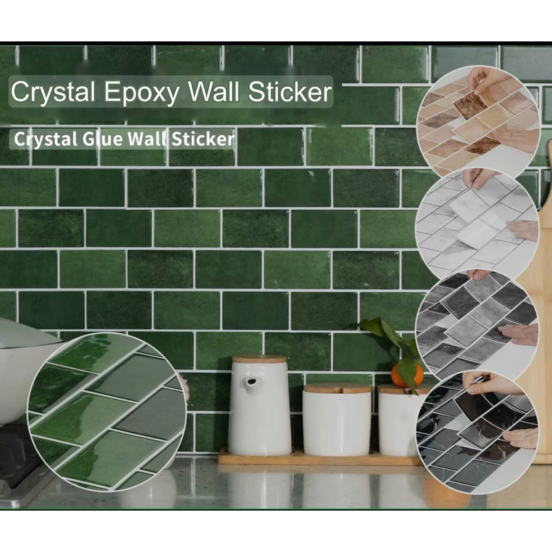JT3 3D imitation glue tile stickers waterproof and oil-proof kitchen ...