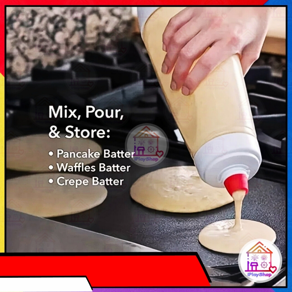 1L Handheld Batter Dispenser Shaker Kitchen Tool for Waffles, Pancakes ...