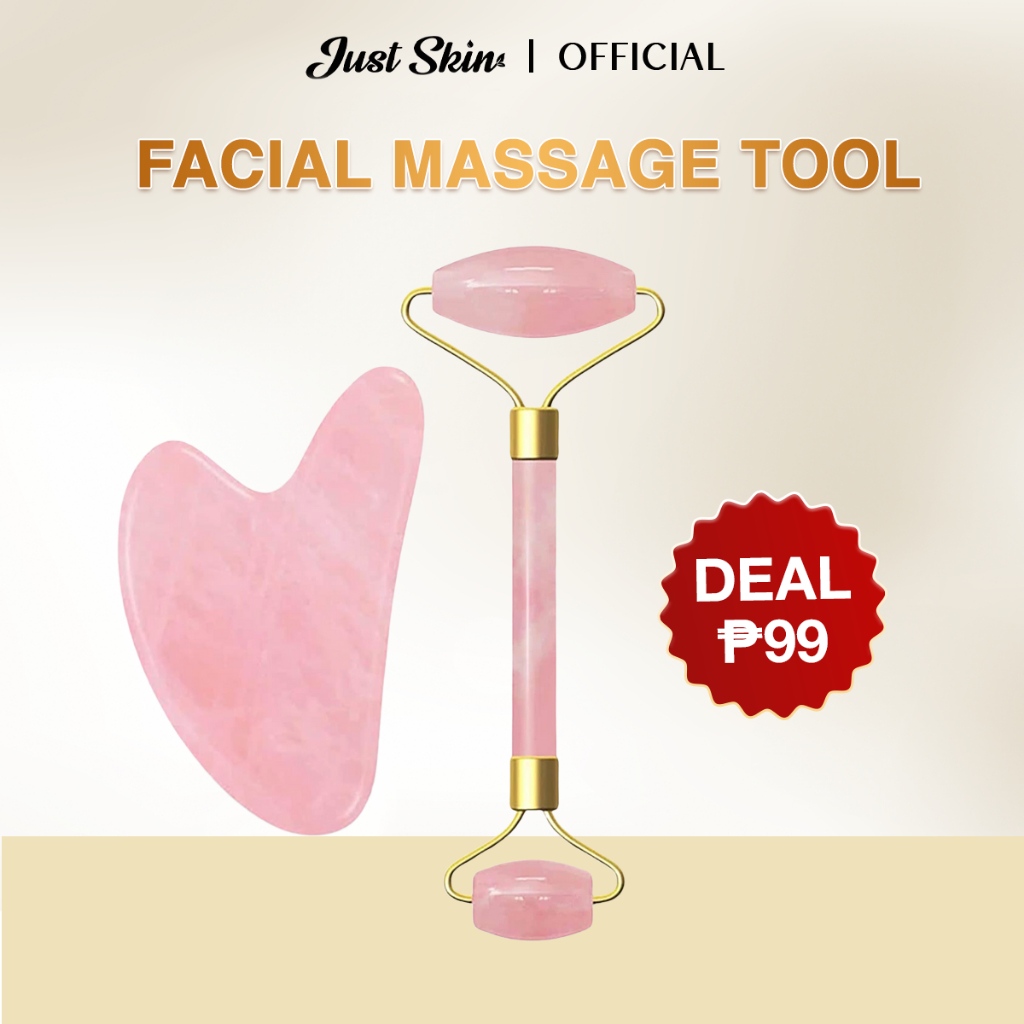 Facial Massage Tool Set includes Facial Roller and Guasha, Natural ...