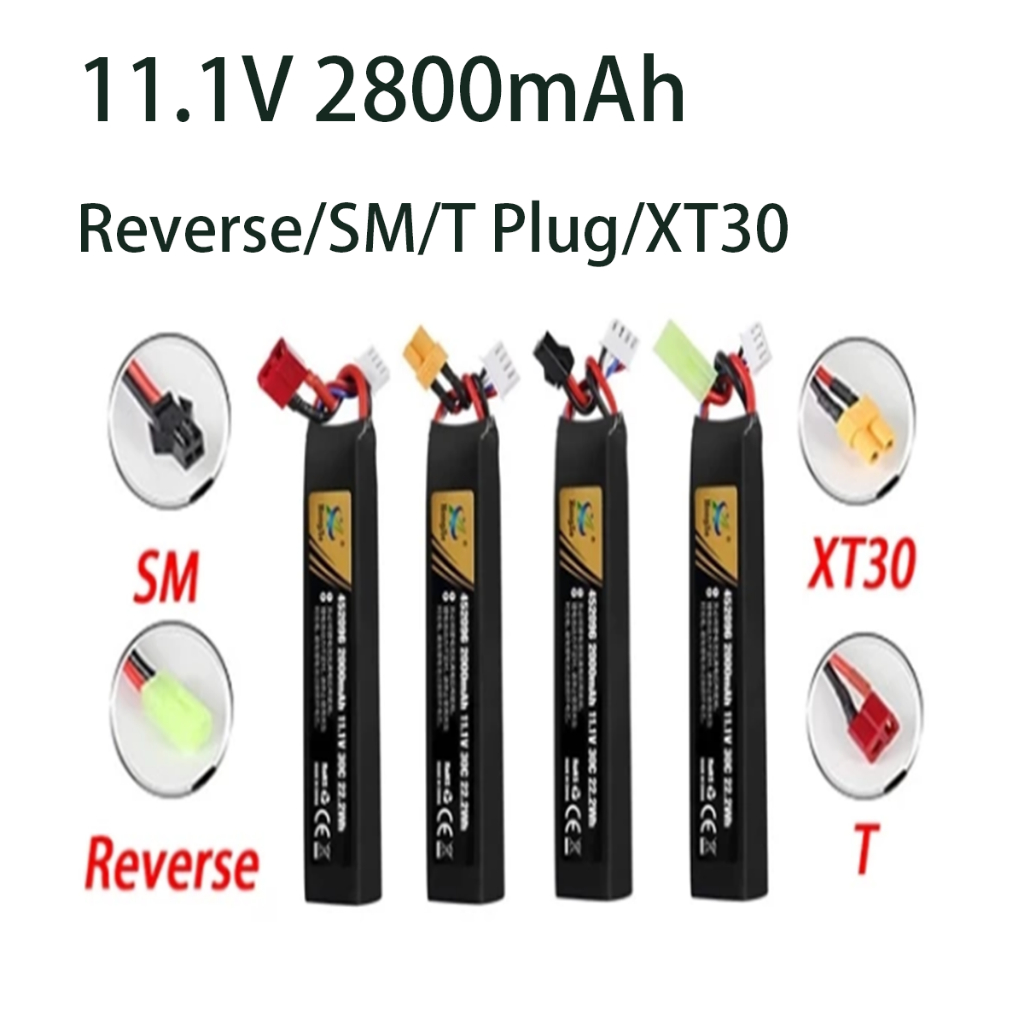 Lithium Battery 11.1V 2800mAh RC Lipo Battery Rechargeable High-Rate 3s Battery XT30 SM T Plug ...