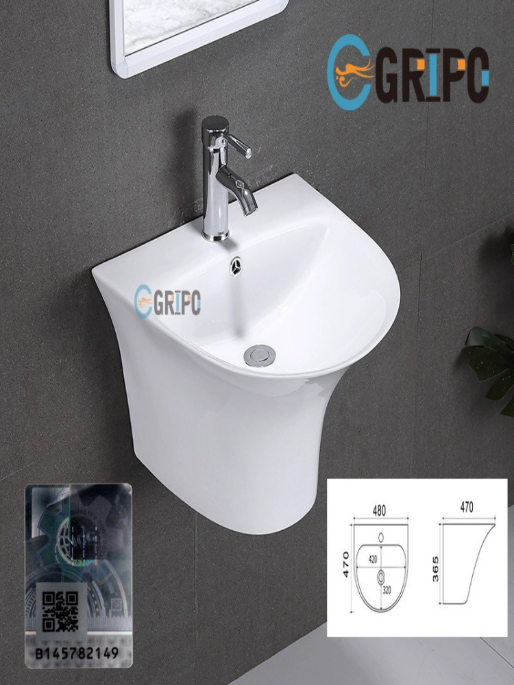 GRIPO High quality Modern wall mounted toilet lavatory basin with drain ...