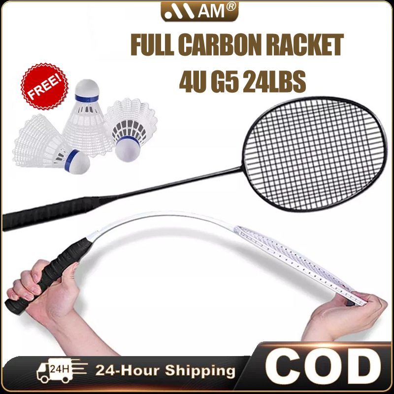 【COD】（Free 3 Balls）Badminton Racket Original Carbon Full Fiber Racket ...