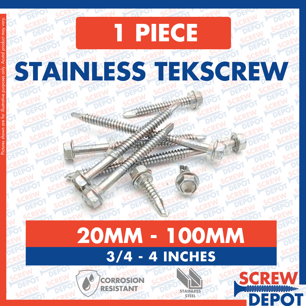 1PC Stainless Tekscrew / Heavy Duty SS Tek Screw Metal Self Drilling ...