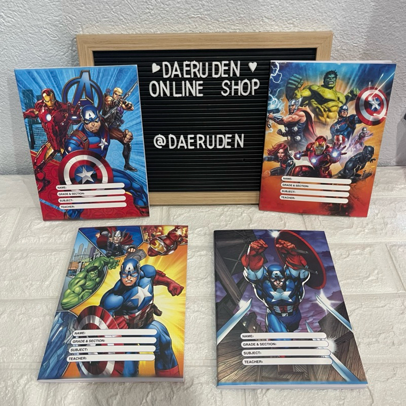 Marvel Characters Writing Notebook (Captain America, Spiderman, Thor ...