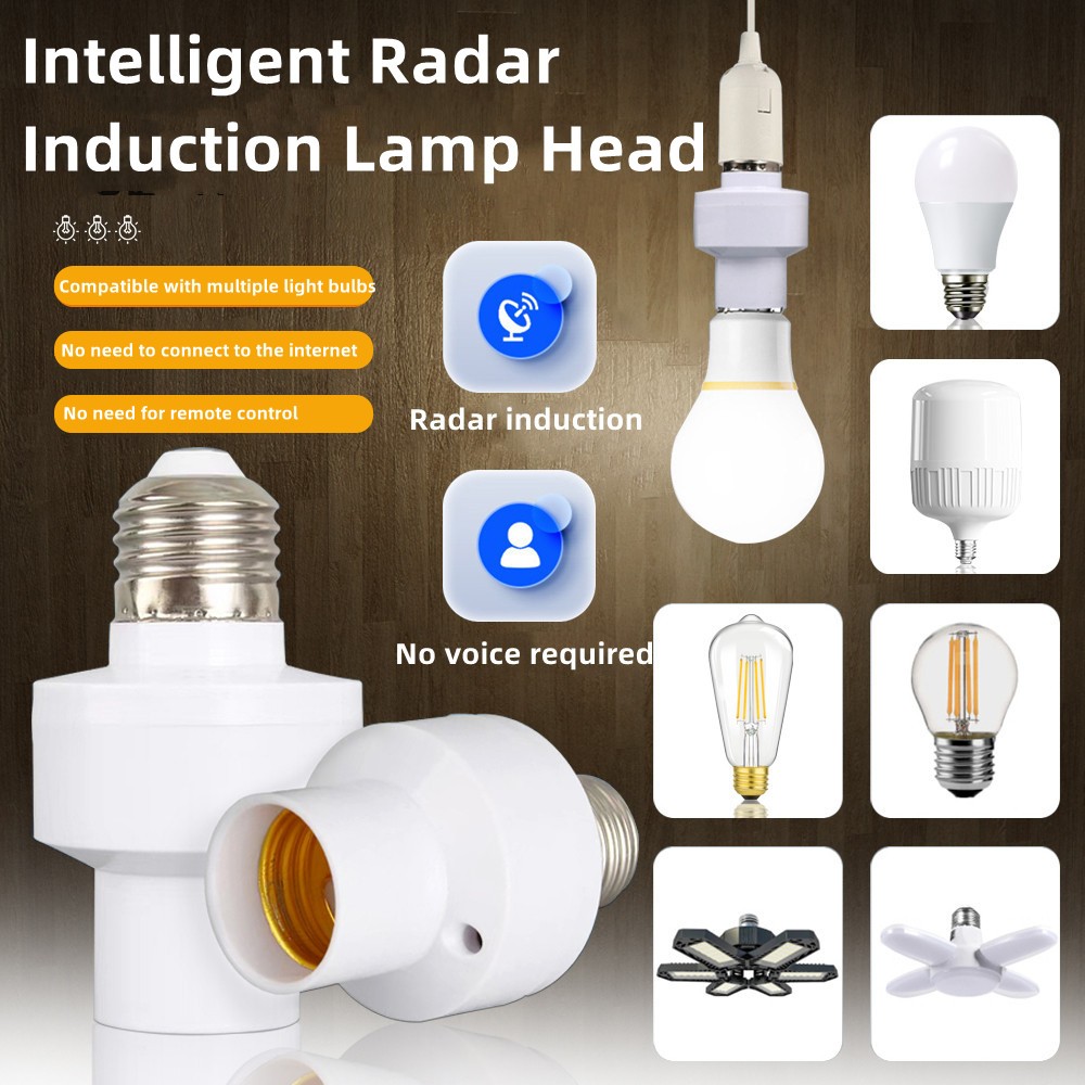 2pcs E27 Human Sensing Lamp Holder Automatic Switch Lamp Holder With ...