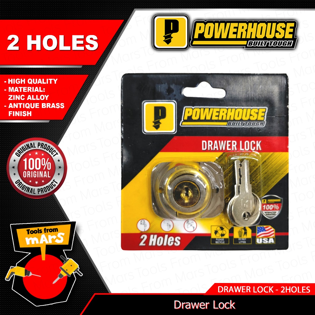POWERHOUSE Drawer Lock 2 Holes With 2 Keys PHDH Tools From Mars ...