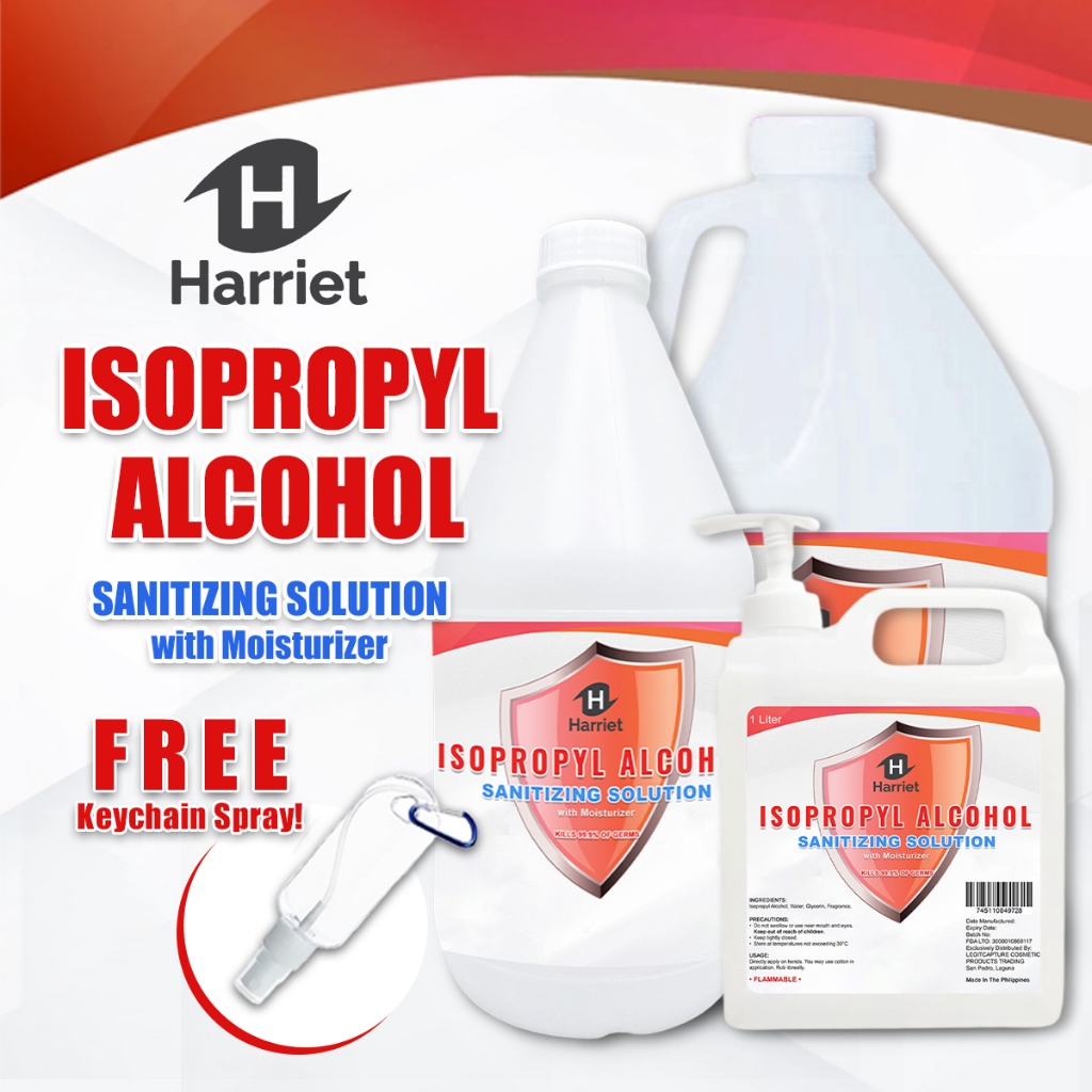 Harriet Isopropyl Alcohol Sanitizing Solution 1 Gallon with Free Gift ...
