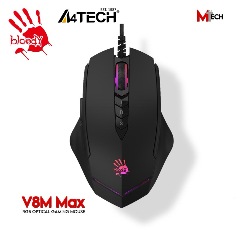 A4TECH BLOODY V8M Max RGB Optical Gaming Mouse, 2000Hz, 12000CPI (Activated Core) | Shopee ...