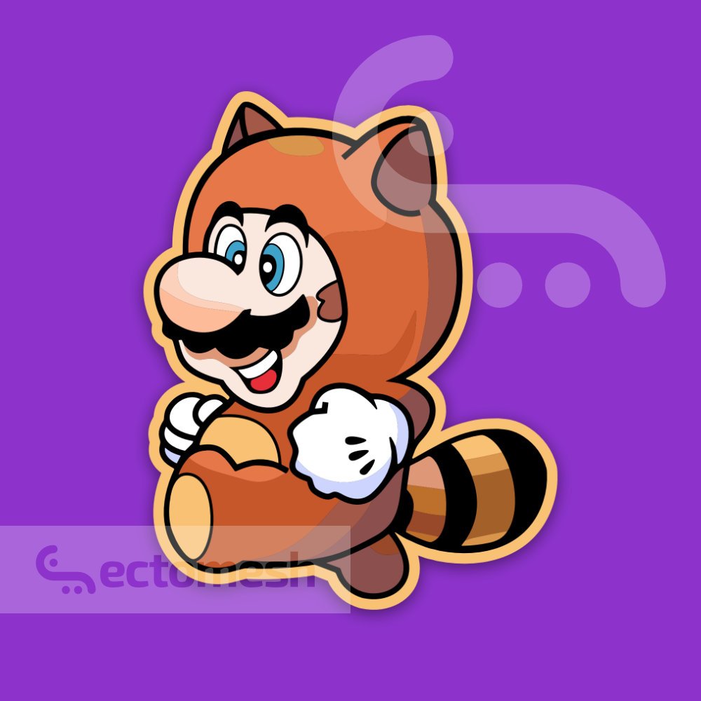 Tanooki Mario - Mario Brothers Vinyl Waterproof Sticker by EctoMesh ...