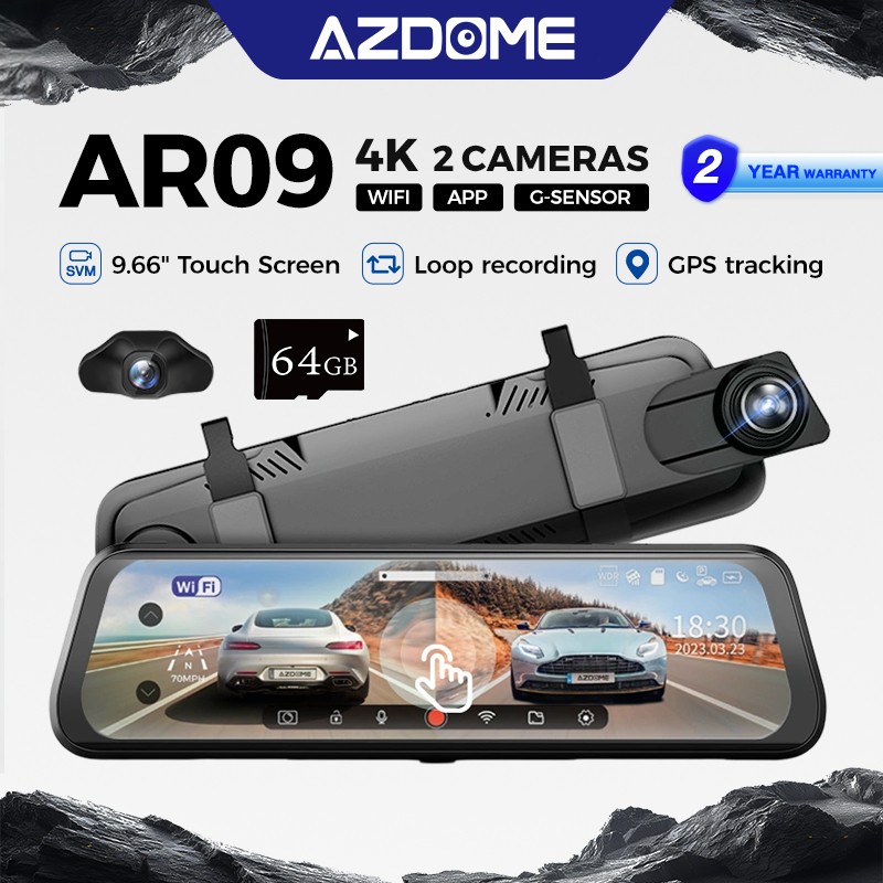 AZDOME AR09 4K 2-pack dash cam WIFI+APP touch screen 10 inches WIFI6 ...