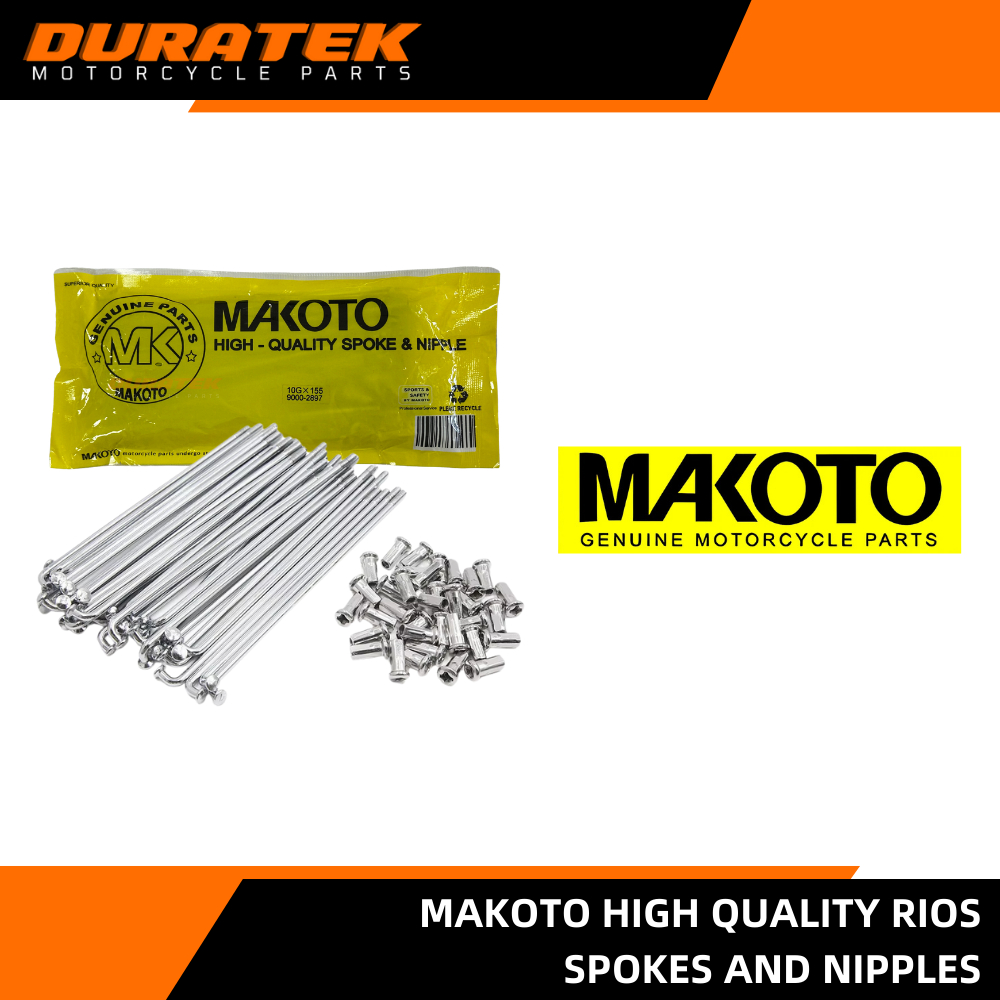 Makoto High Quality Rios Spokes and Nipples Set – size 8G and 10G (36 ...