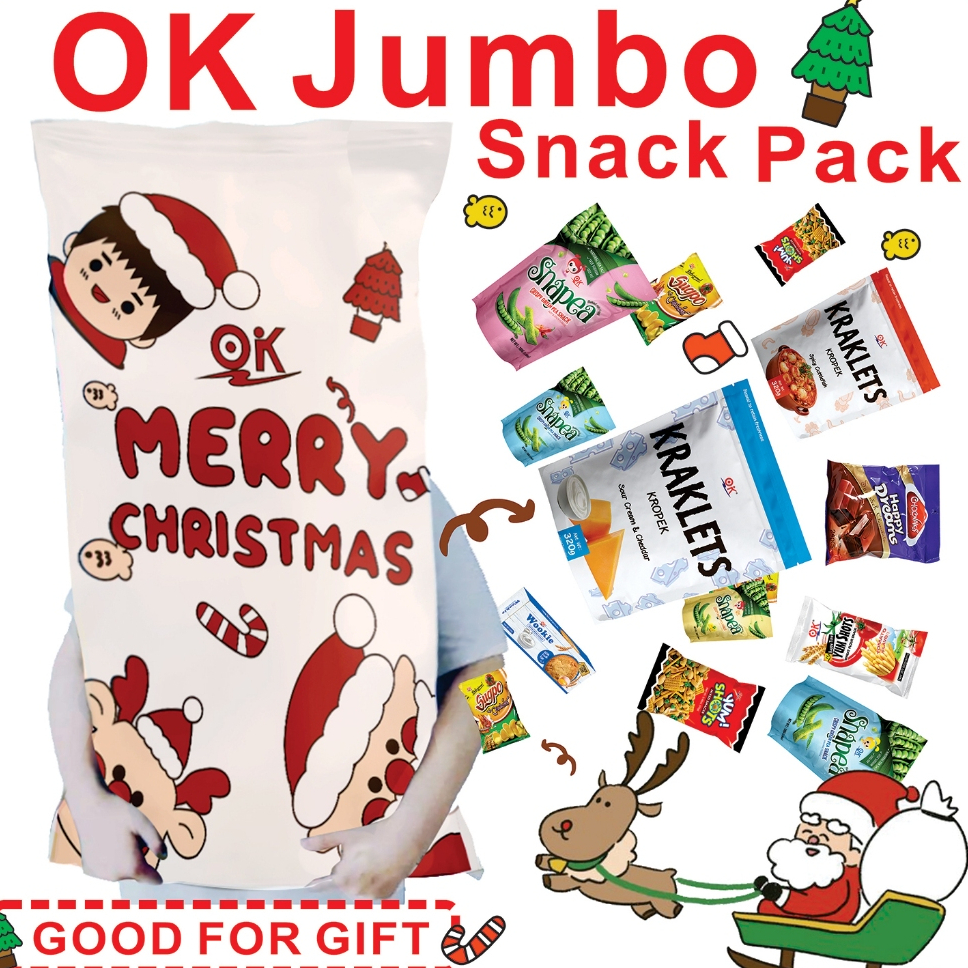 OK Jumbo Christmas Package Gift Pack Multi Snacks Cookies Kraklets ...