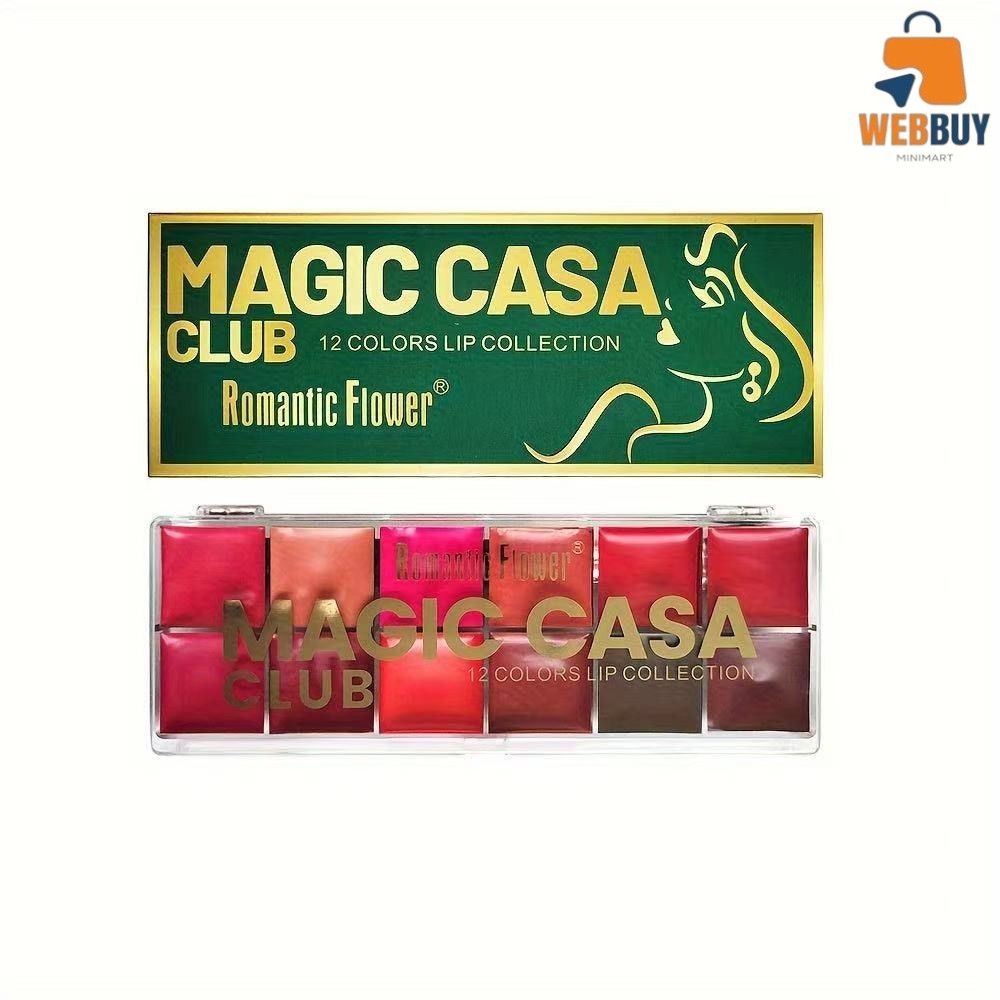 WEBBUY MAGIC CASA CLUB 12 COLORS LIP COLLECTION PALETTE ( SOLD BY 1pc ...
