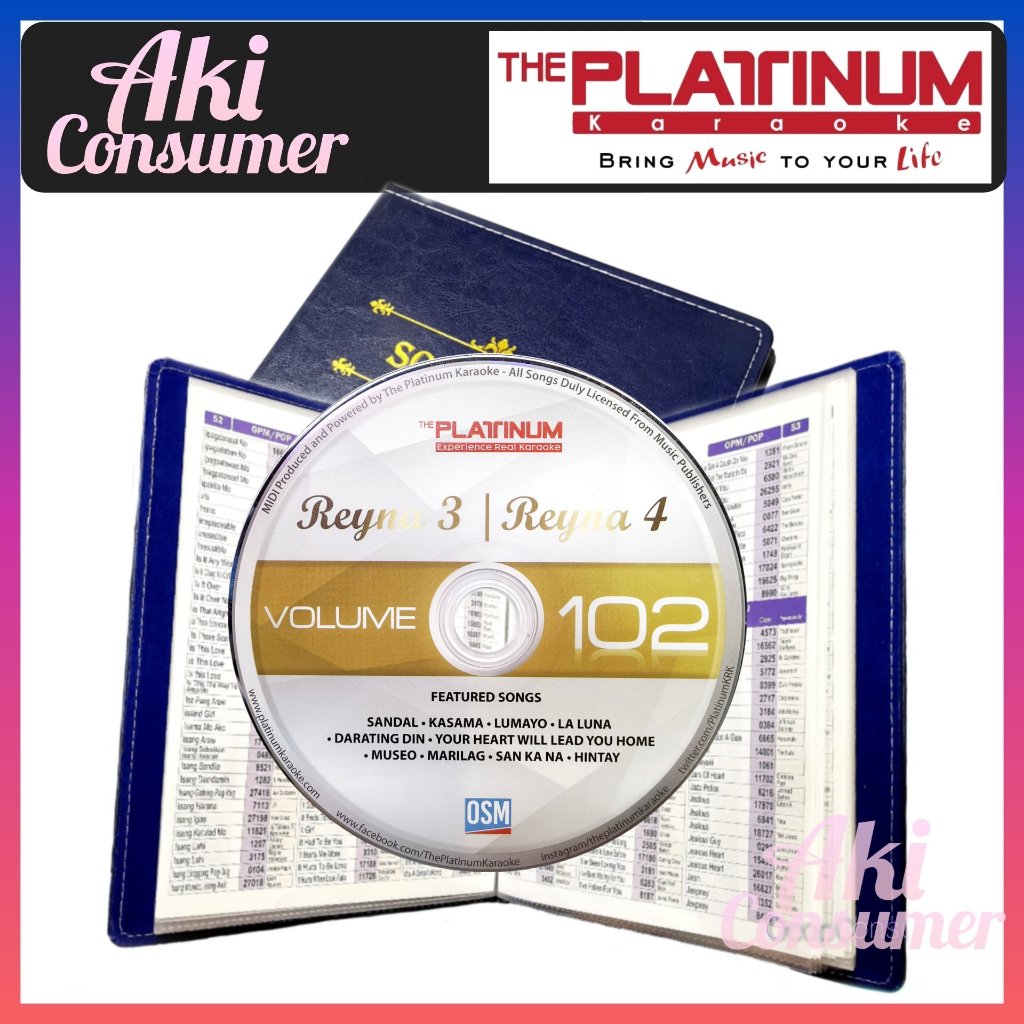 PLATINUM UPDATED CD and SONGBOOK VOLUME-102 ONLY FOR REYNA 3 & REYNA 4 | Shopee Philippines
