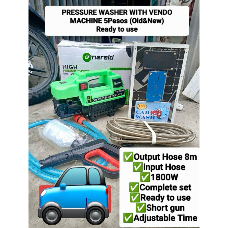 Carwash Vendo Machine set Portable Pressure washer & Vendo Timer(Water ...