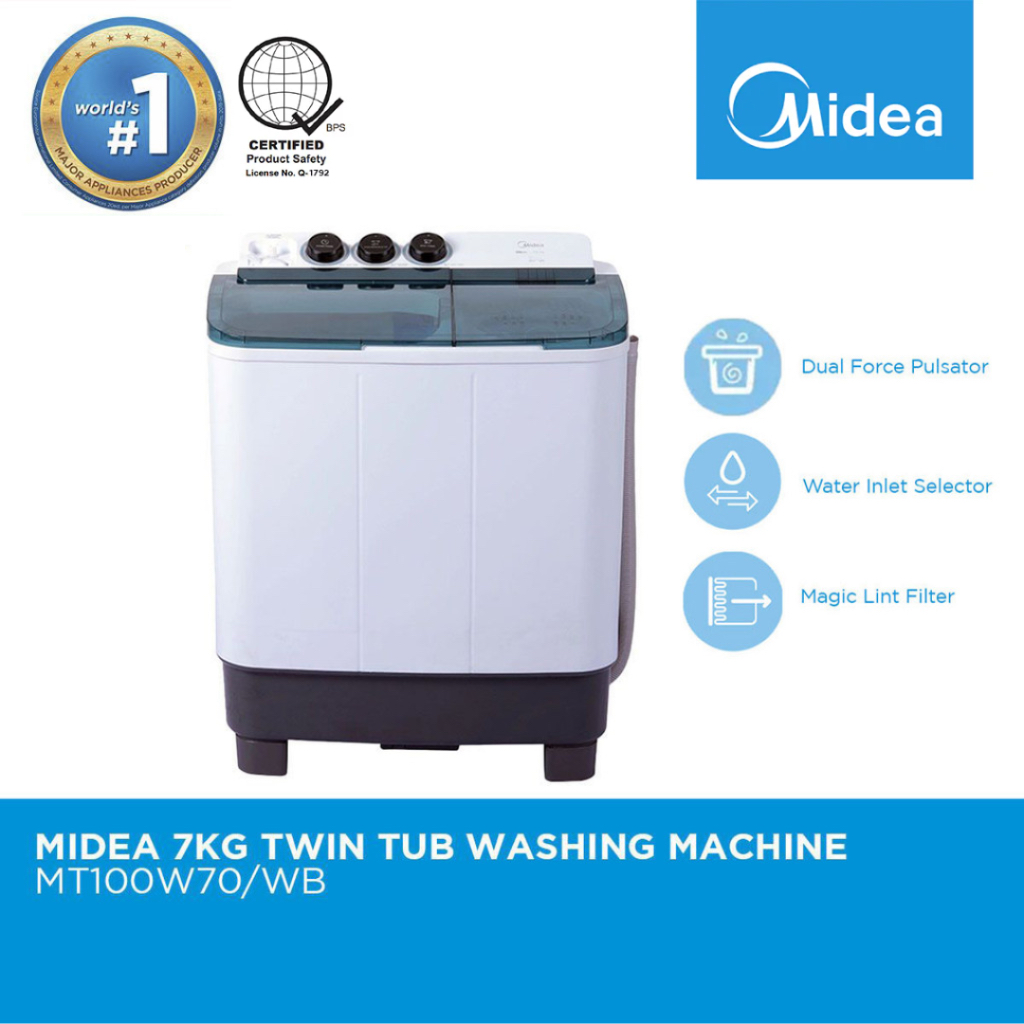 Midea 7kg HealthGuard Series Twin Tub Washing Machine | Shopee Philippines