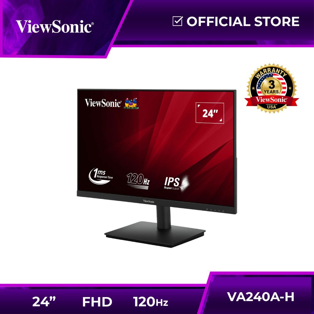 ViewSonic VA240A-H 24" Full HD 1920 x 1080 120Hz IPS Technology 1ms ...