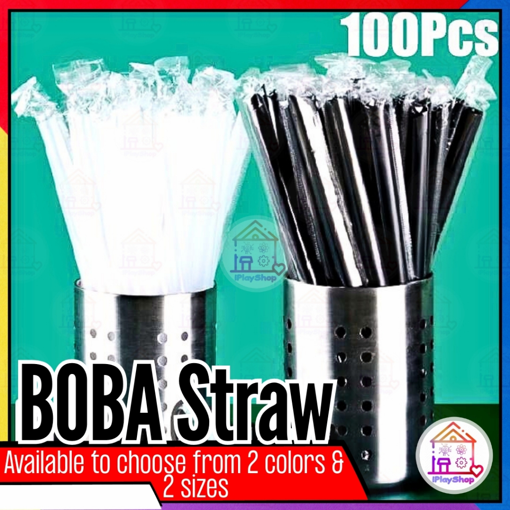 Pointed Tip Boba Straw Individual Wrapped Per Pack For Sago Tapioca ...