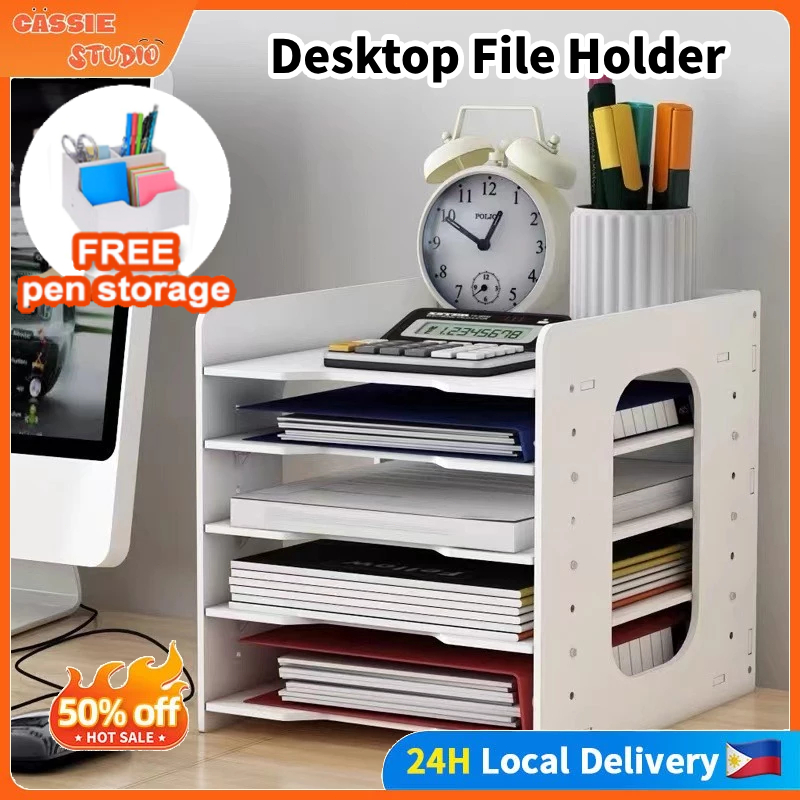 5 Layer Desk Storage Bookshelf Desktop File Holder Folder Book Office ...