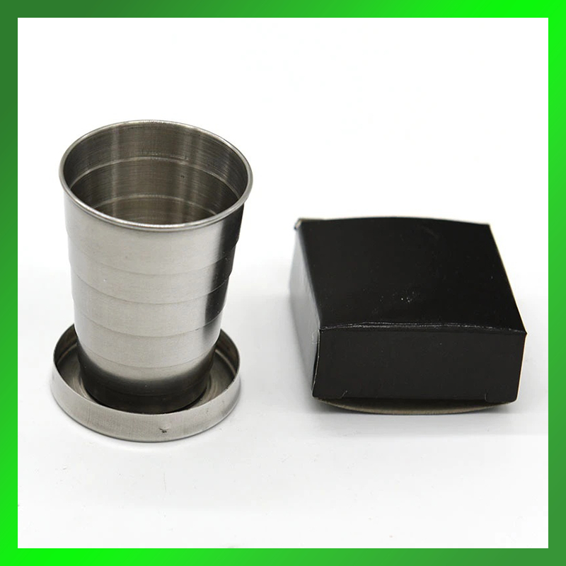 250ml All stainless steel folding retractable cup folding cup blackjack ...